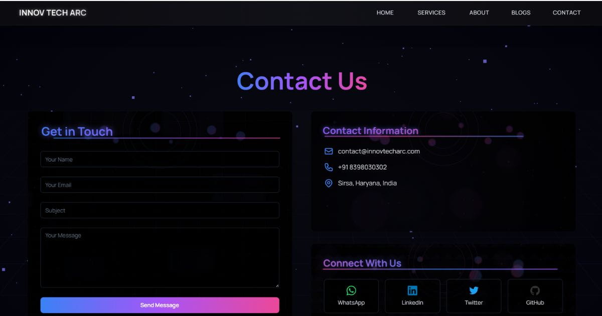 Contact InnovTechArc - Global Tech Support